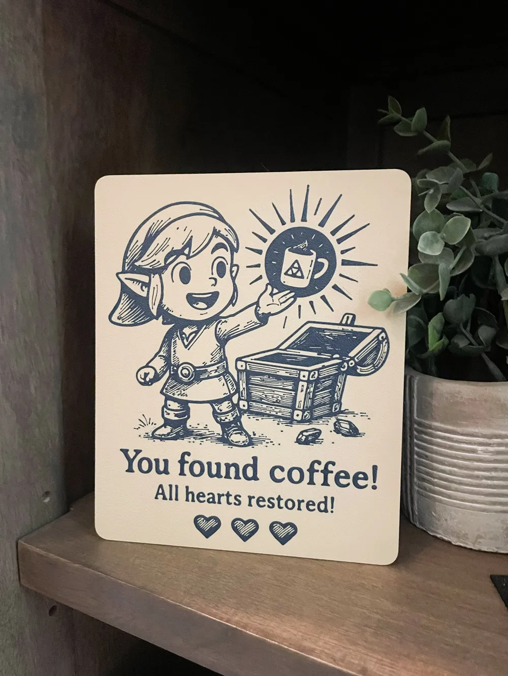 Zelda Coffee Sign / 2 color / Link / Decor / - Free 3D Print Model ...
