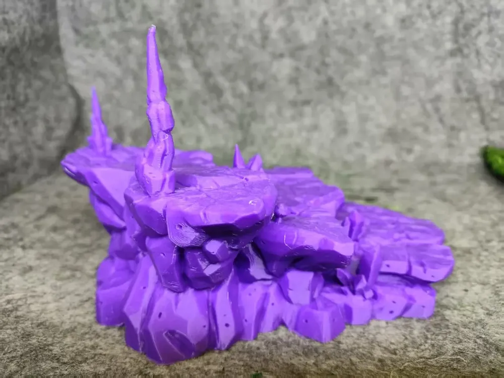 Three-tiered rock crystal cave book nook by pokemon player - MakerWorld