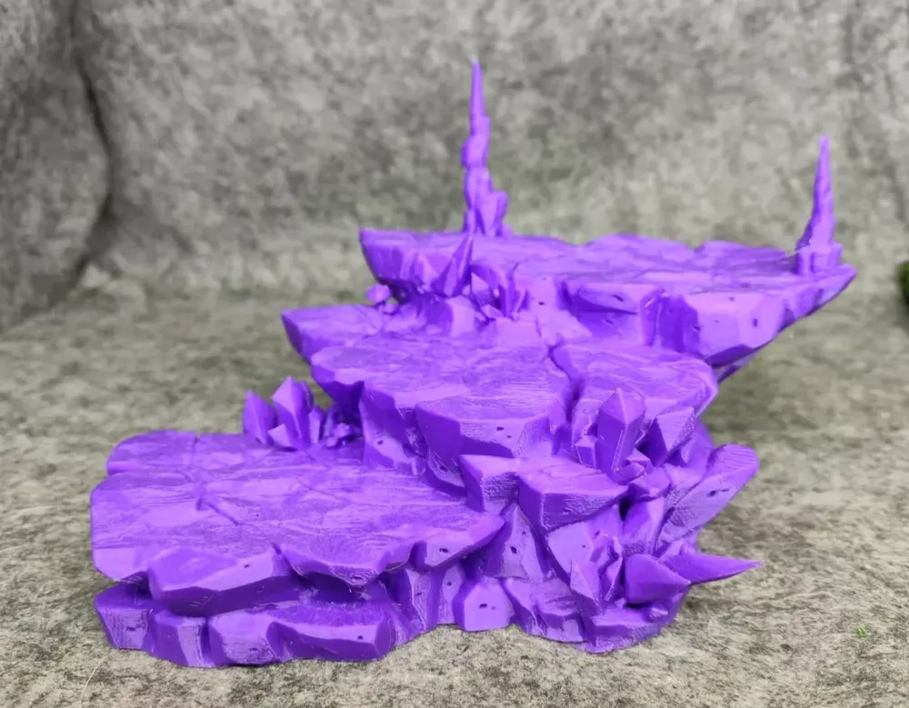 Three-tiered rock crystal cave book nook by pokemon player - MakerWorld