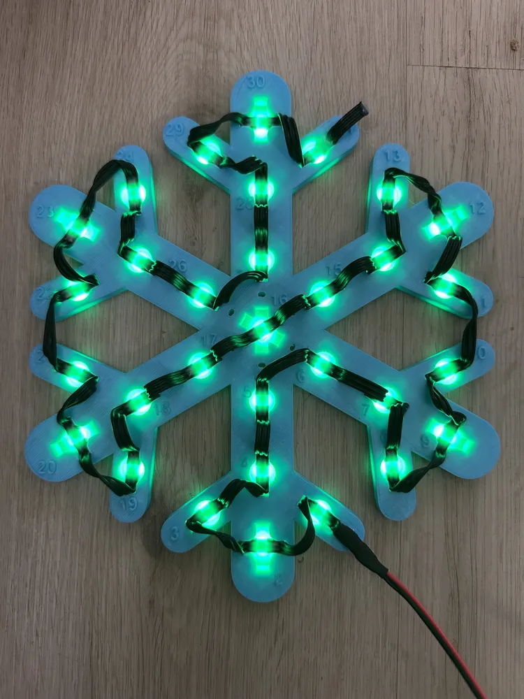 xLights RGB Snowflake Prop - 31 node seed pixel - Free 3D Print Model ...