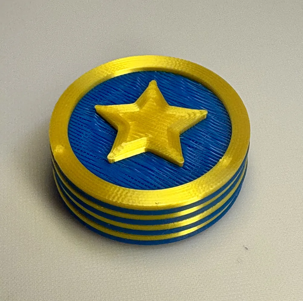 Gold Star Coin - Free 3D Print Model - MakerWorld