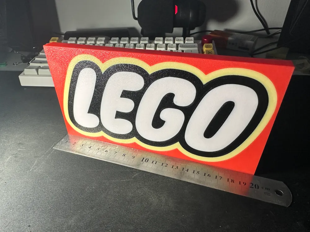 logo LEGO plaque 20x10cm - Free 3D Print Model - MakerWorld