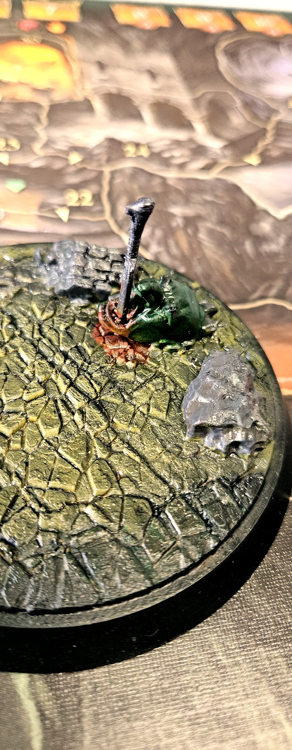 Diorama Base with Fallen Goblin - Free 3D Print Model - MakerWorld