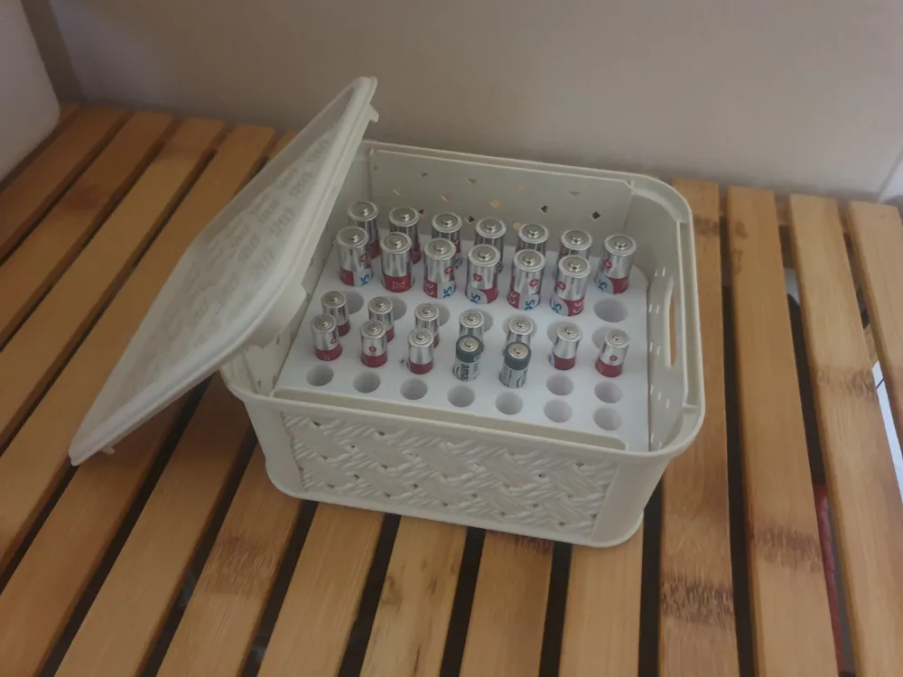 AA AAA button cell battery box by matti97 - MakerWorld