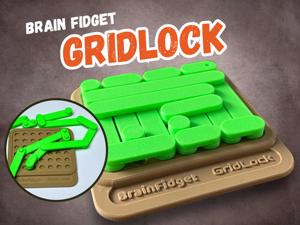 Brain Fidget - Gridlock - Free 3D Print Model - MakerWorld