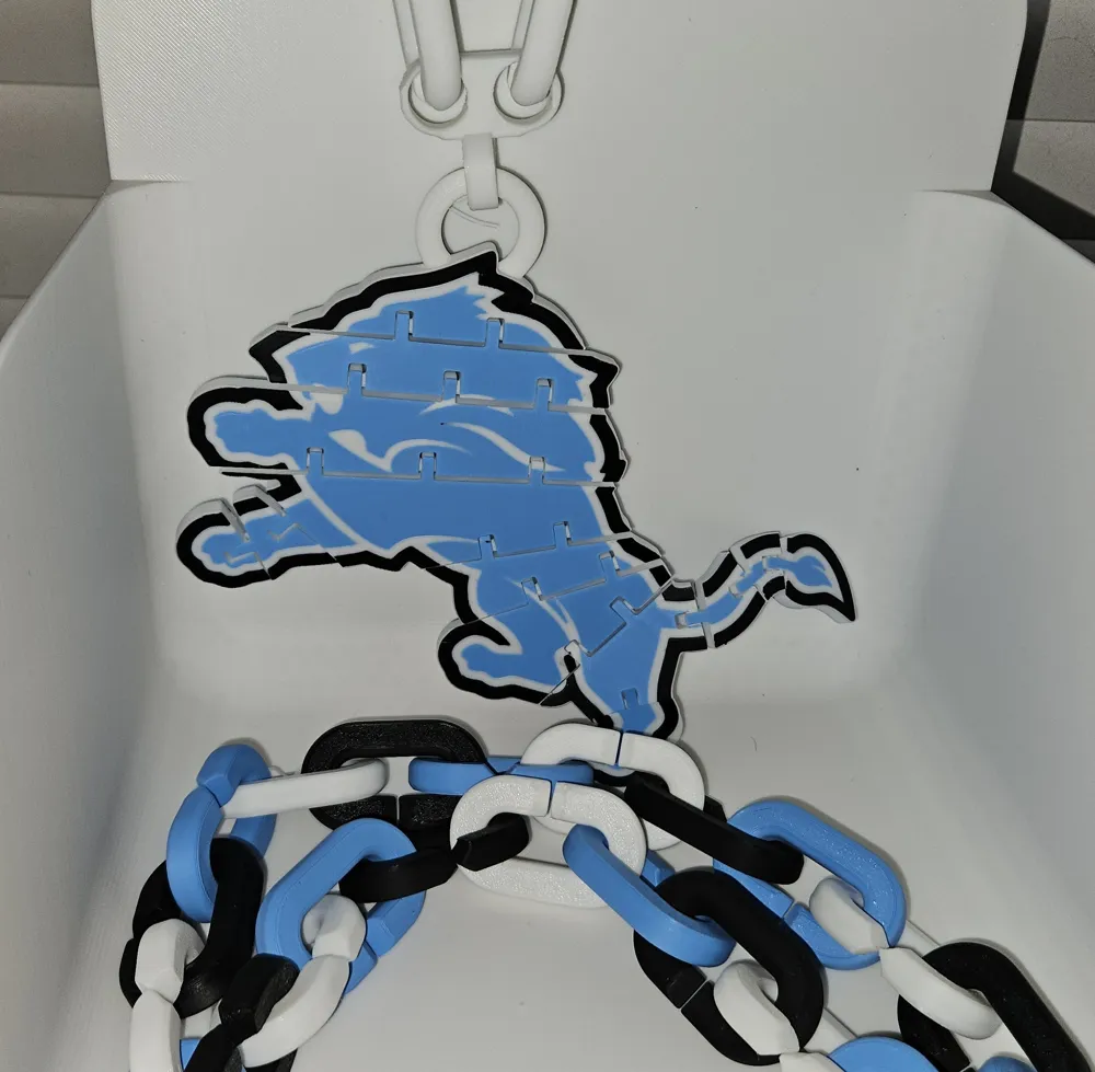 Detroit Lions FLEXI Pendant -for Chain Necklace - Free 3D Print Model ...
