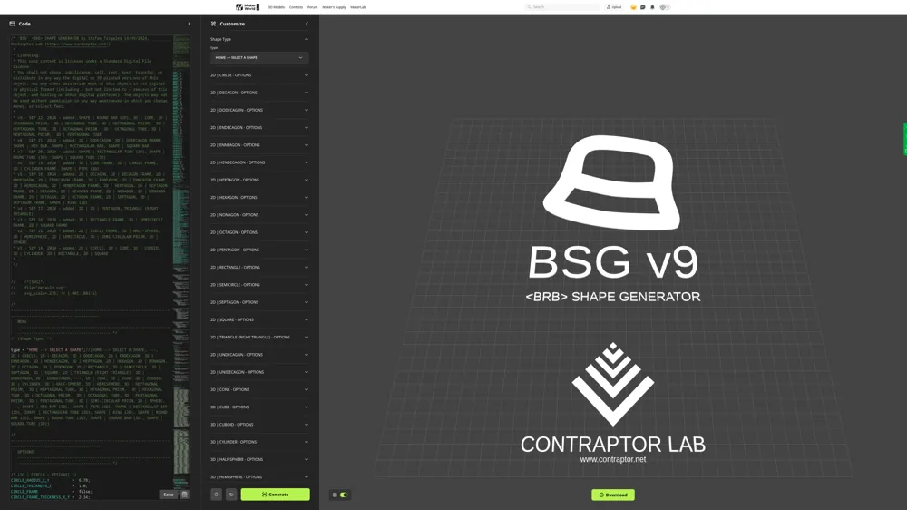 BSG 2D HEXAGON | Basic shape by Contraptor Lab MakerWorld: Download ...