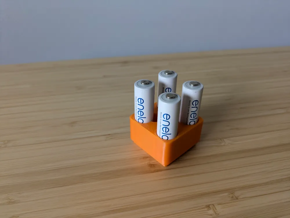 Gridfinity 1x1 AA + AAA battery holder (4x) Remixed by OneMorePrinter ...