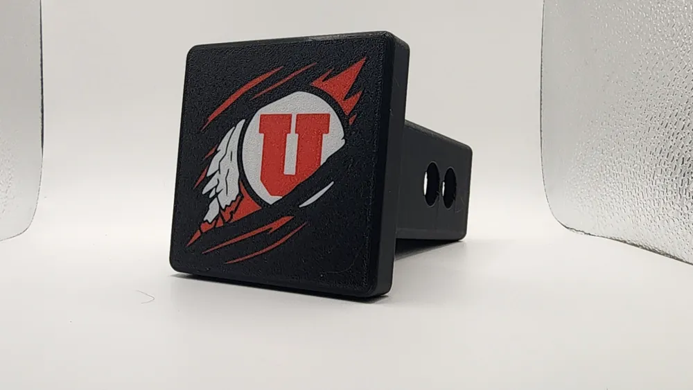 Ripped Utah Utes - Hitch Cover - Free 3D Print Model - MakerWorld