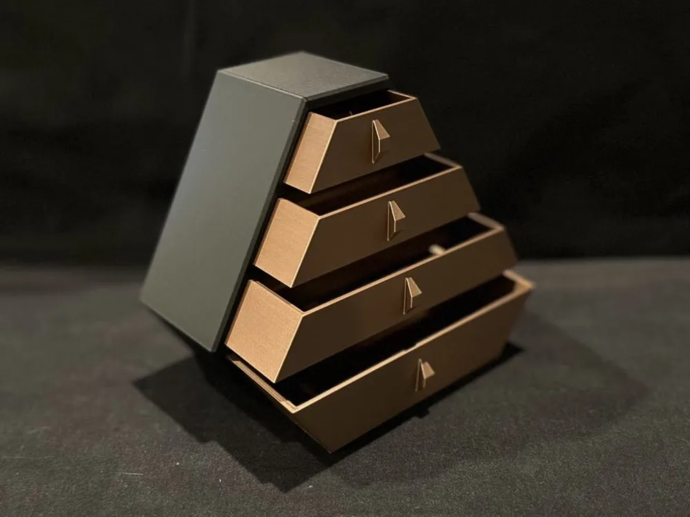 Geometric 4 Drawer Trinket Box - Jewelry, Etc. - Free 3D Print Model ...