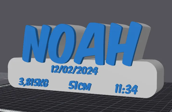 Birth Gift/Sign Noah by PRINT3DGIFTS - MakerWorld