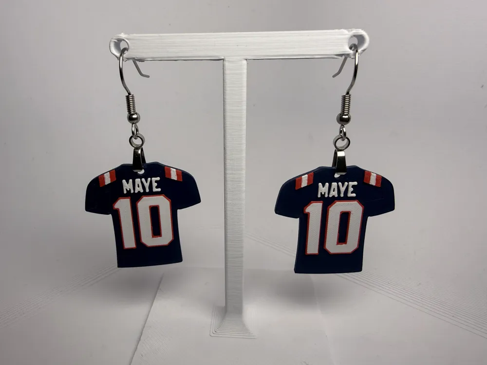 Drake Maye Jersey Earrings by Men of Main Street Podcast MakerWorld ...