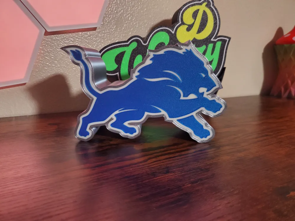 Lions logo mini light box and snack bowl - Free 3D Print Model - MakerWorld