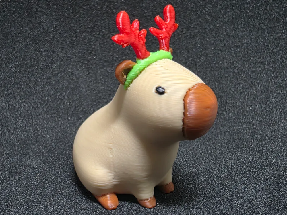 Christmas Capybara with Reindeer Headband by Chiodoz3D MakerWorld ...
