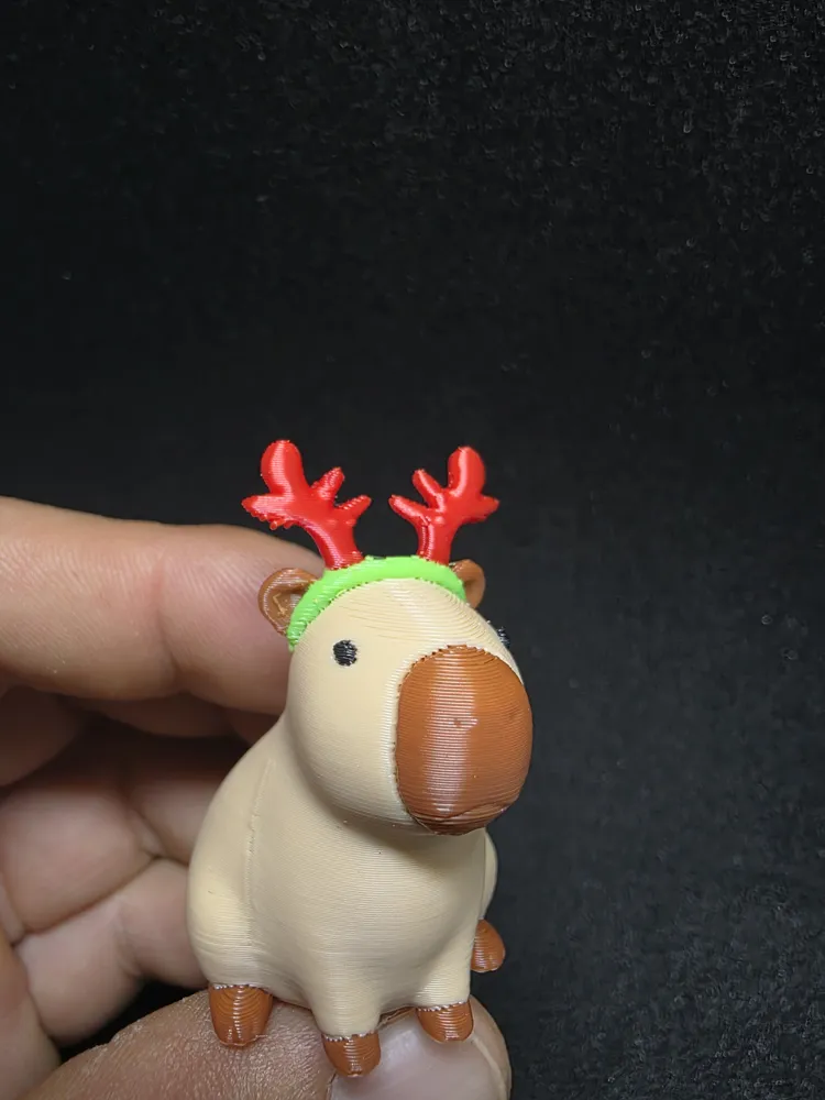Christmas Capybara with Reindeer Headband by Chiodoz3D MakerWorld ...