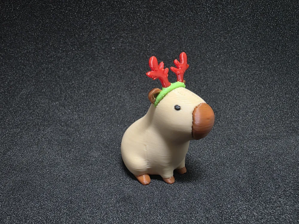 Christmas Capybara with Reindeer Headband by Chiodoz3D MakerWorld ...