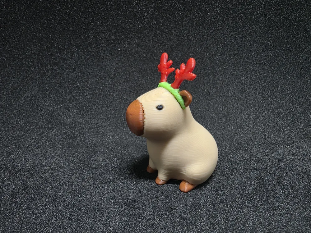 Christmas Capybara with Reindeer Headband by Chiodoz3D MakerWorld ...