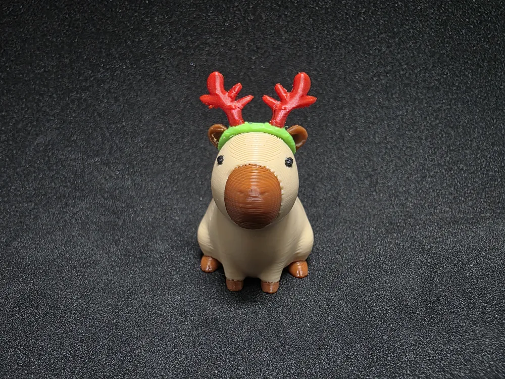Christmas Capybara with Reindeer Headband by Chiodoz3D MakerWorld ...