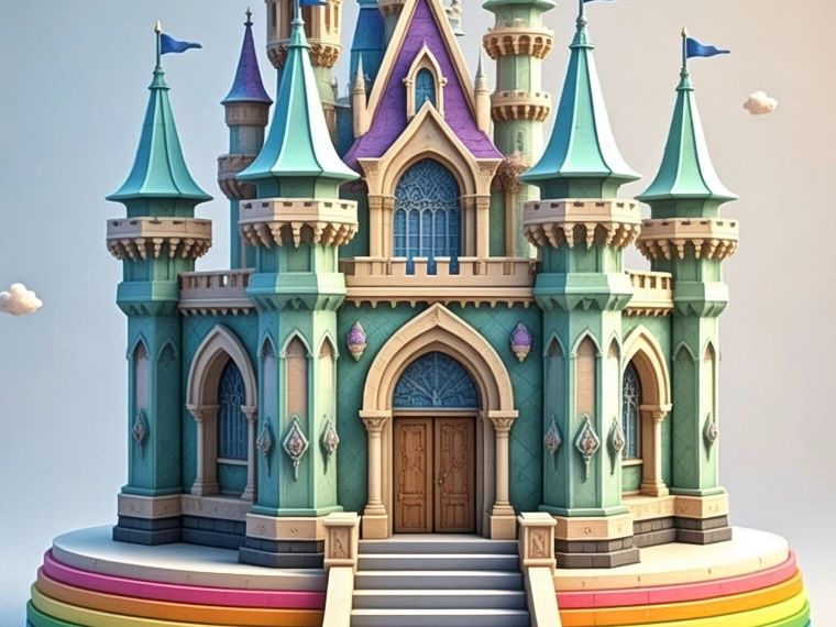 Gothic Rainbow Castle by Mike MakerWorld: Download Free 3D Models
