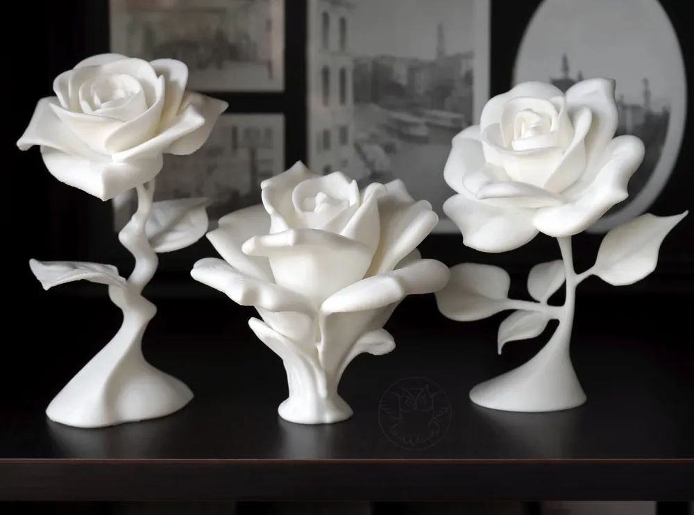 Blooming Rose (without a stem) - Free 3D Print Model - MakerWorld