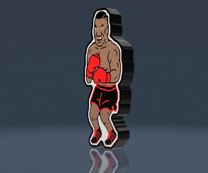 Mike Tyson Punchout LED Lamp (Light Box) by NES 3D - MakerWorld