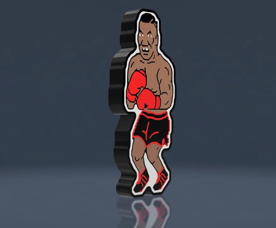 Mike Tyson Punchout LED Lamp (Light Box) by NES 3D - MakerWorld