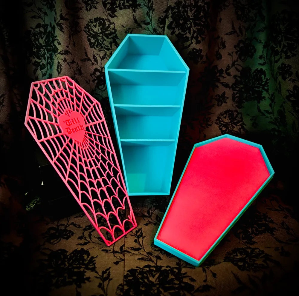 Lovers Coffin Storage Box with Shelves by TheWolf - MakerWorld