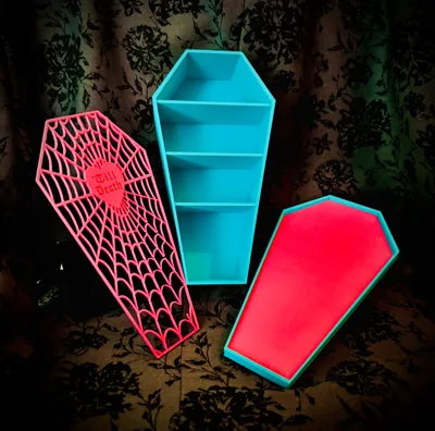 Lovers Coffin Storage Box with Shelves by TheWolf - MakerWorld