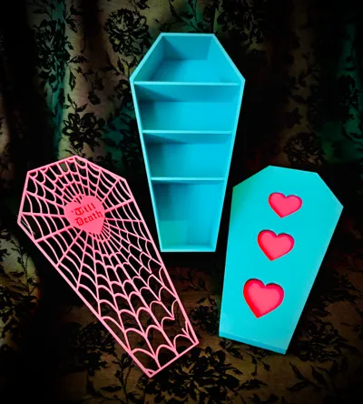 Lovers Coffin Storage Box with Shelves by TheWolf - MakerWorld