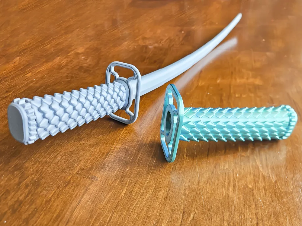 Blue Dragon's Katana (Print in Place) - Free 3D Print Model - MakerWorld