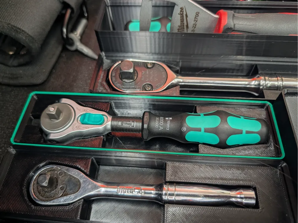 Gridfinity Wera Zyklop 1/4" Ratchet Cutout - Free 3D Print Model ...