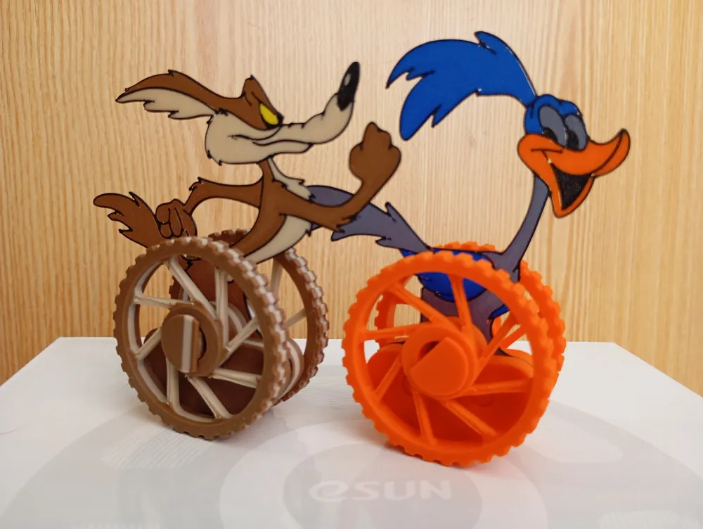 Coyote and the Road Runner self balancing toys - Free 3D Print Model ...