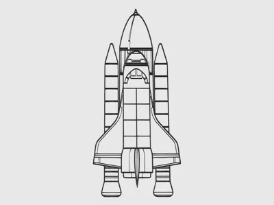 Rocket Outline Wall Art, NASA Rocket Model by PolymereSchmiede - MakerWorld