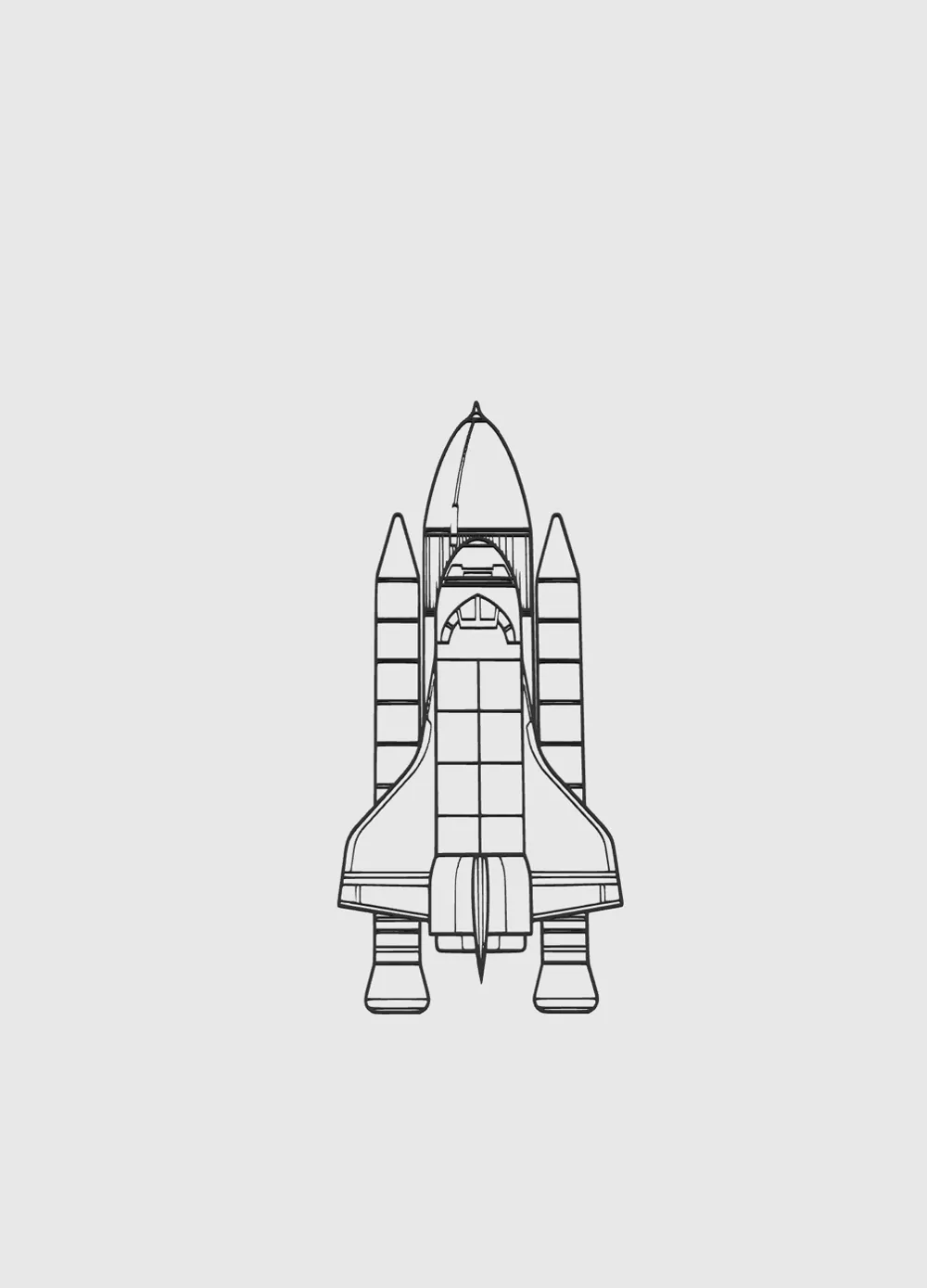 Rocket Outline Wall Art, NASA Rocket Model by PolymereSchmiede - MakerWorld