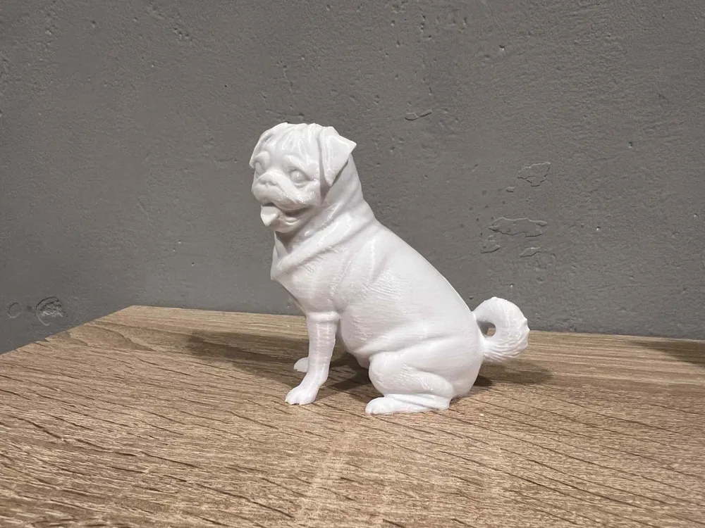 Perro Pug Sentado - Animal - Modelo de impresión 3D gratuito - MakerWorld