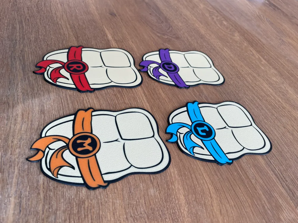 Ninja Turtle Coaster / 3 color each / Front / TMNT by 3D Prints This ...