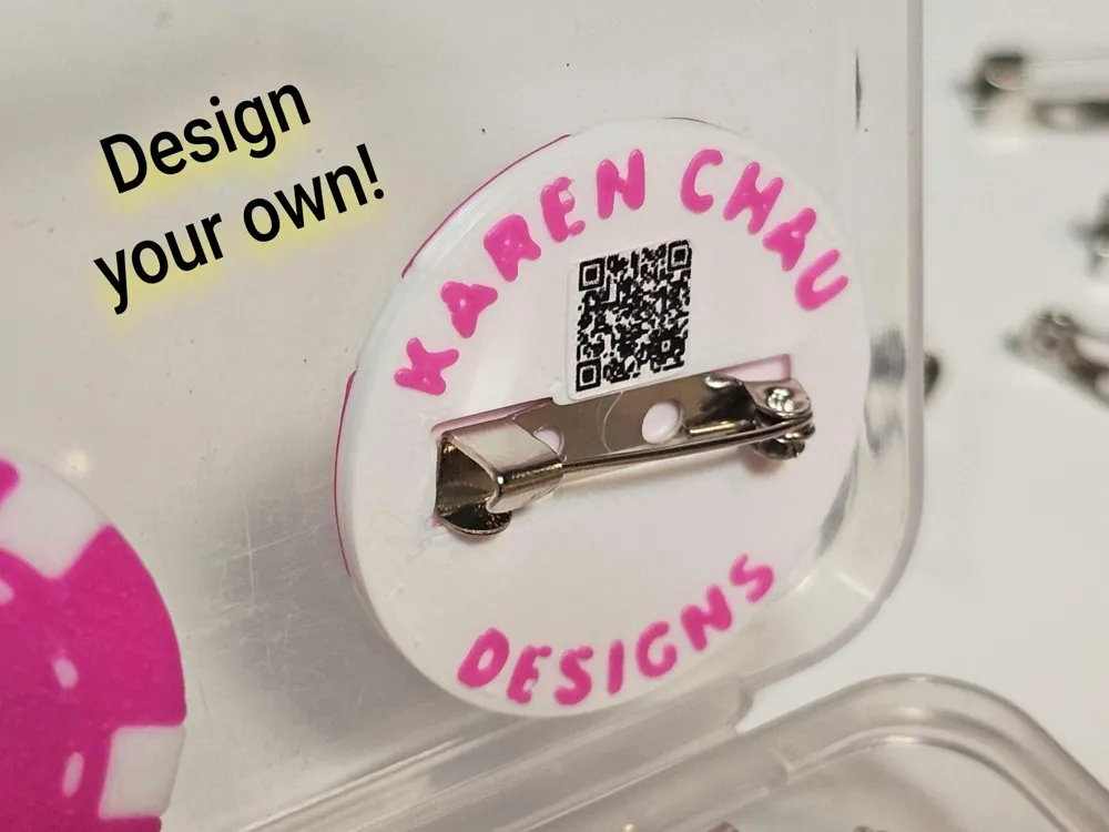 Glueless pin mounting slot | Design your own badge - Free 3D Print ...