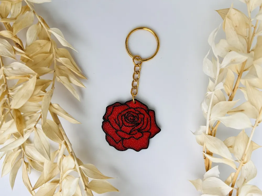 Rose Keychain - Free 3D Print Model - MakerWorld