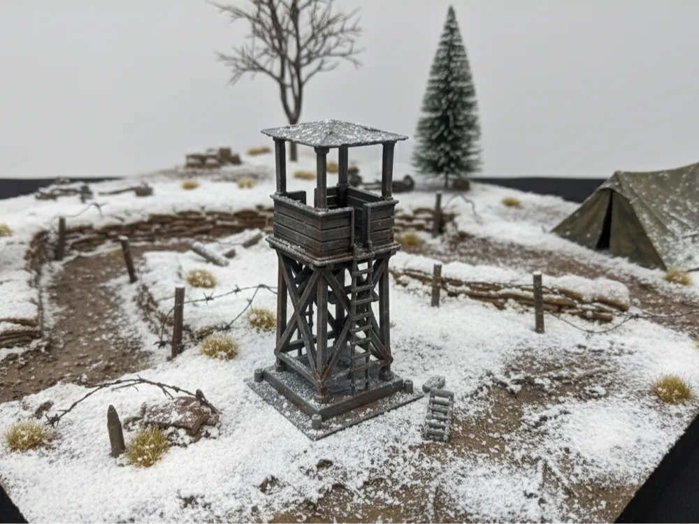 WW2 Terrain Tabletop Wargame - Watch Tower - Free 3D Print Model ...