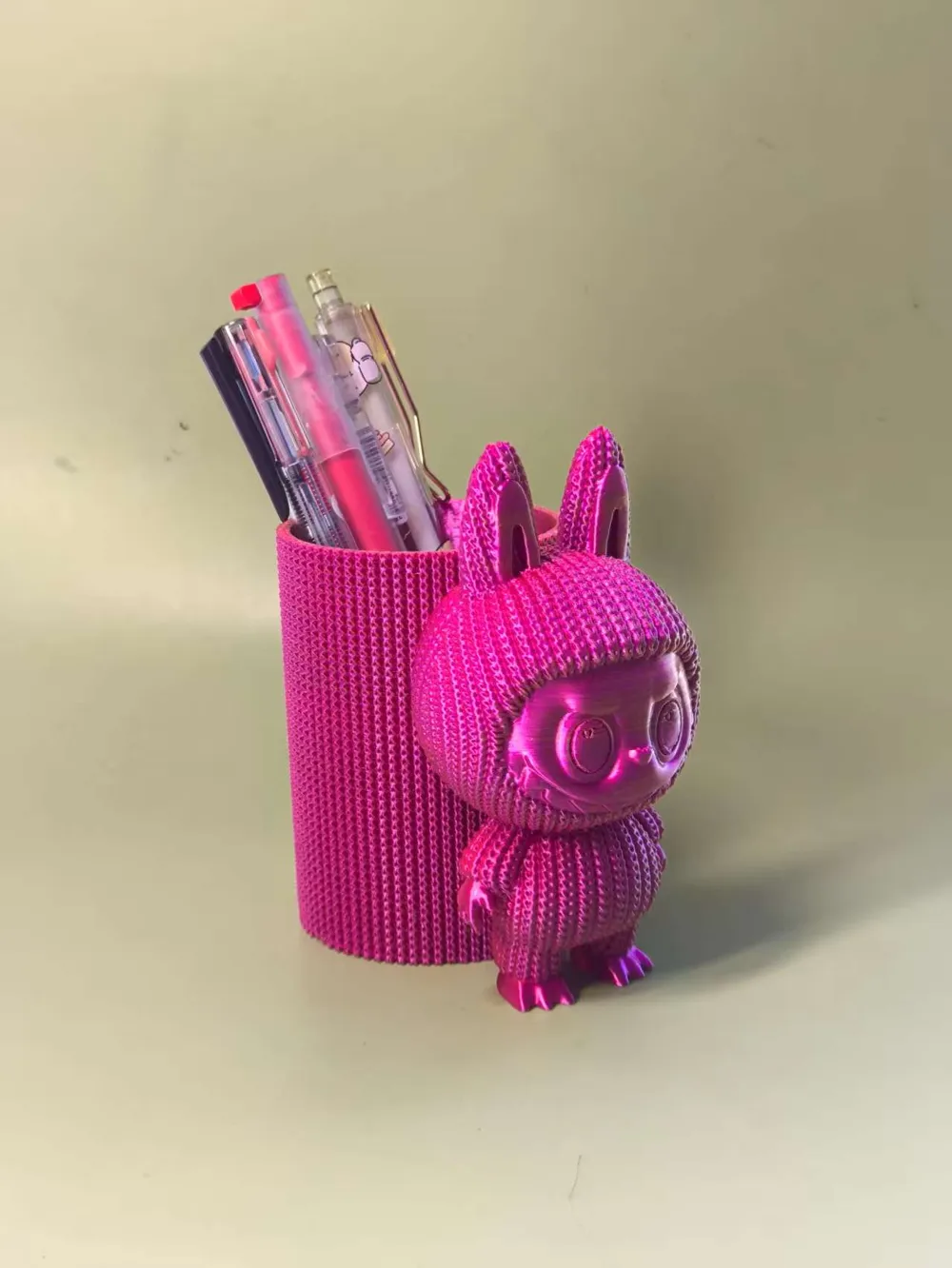 Knitted Texture Pen Holder La Bubu by 比个赞 MakerWorld: Download Free 3D ...