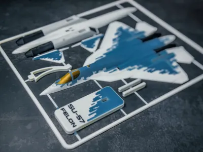 Su-57 Felon Plane Kit Card by pbbence1994 MakerWorld: Download Free 3D ...