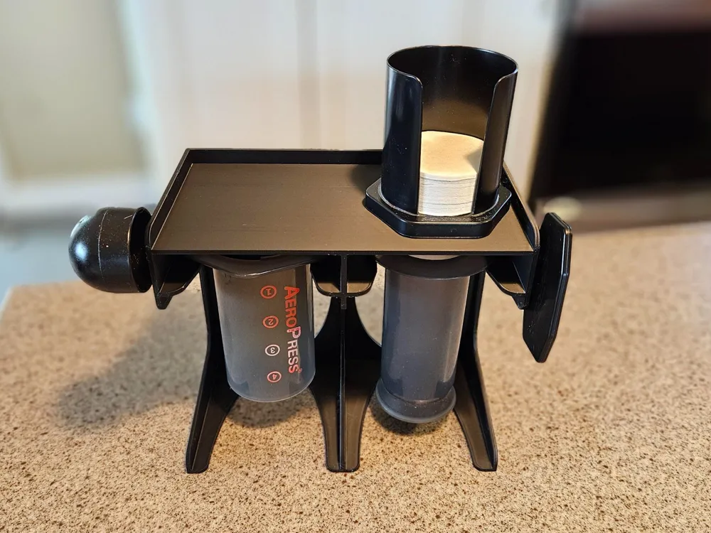Aeropress Stand/caddy with extra storage shelf - Free 3D Print Model ...