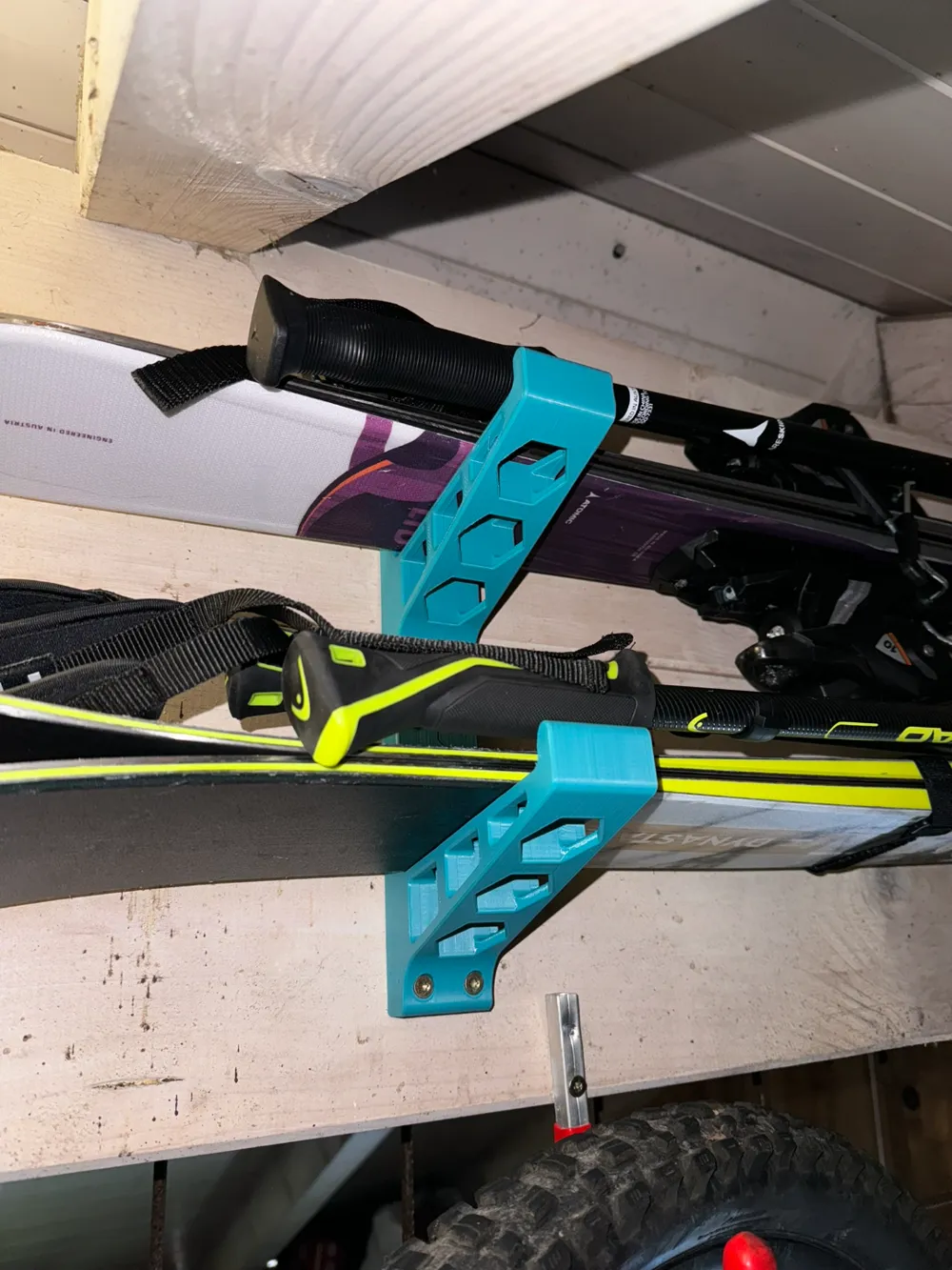 solid Ski Rack / Wall Mount / Ski Holder by Downhill_Solutions ...