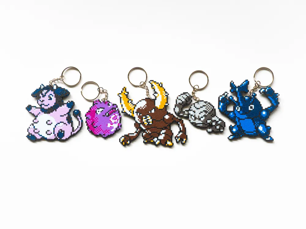 Poke-monster Keychain Pack #30 - Geodude, Koffing - Free 3D Print Model ...