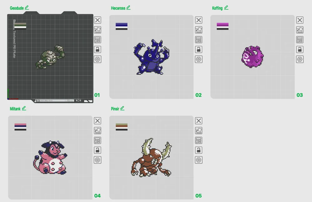 Poke-monster Keychain Pack #30 - Geodude, Koffing - Free 3D Print Model ...