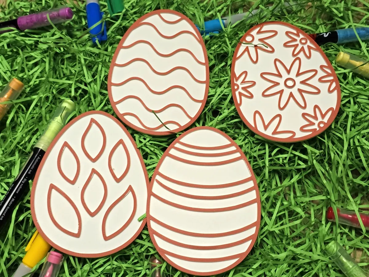 Easter Eggs Geometric Coloring Craft Ostern Set - Free 3D Print Model ...