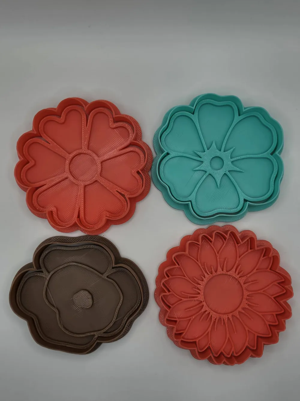 Flower Cutter Cookie Playdoh Stamp Pack 5 - Free 3D Print Model ...