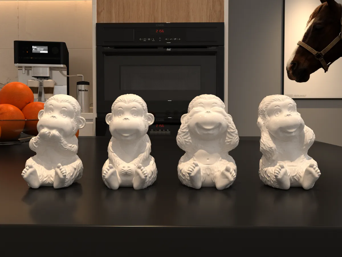 Four monkeys-Analects of Confucius-四不猴 - Free 3D Print Model - MakerWorld