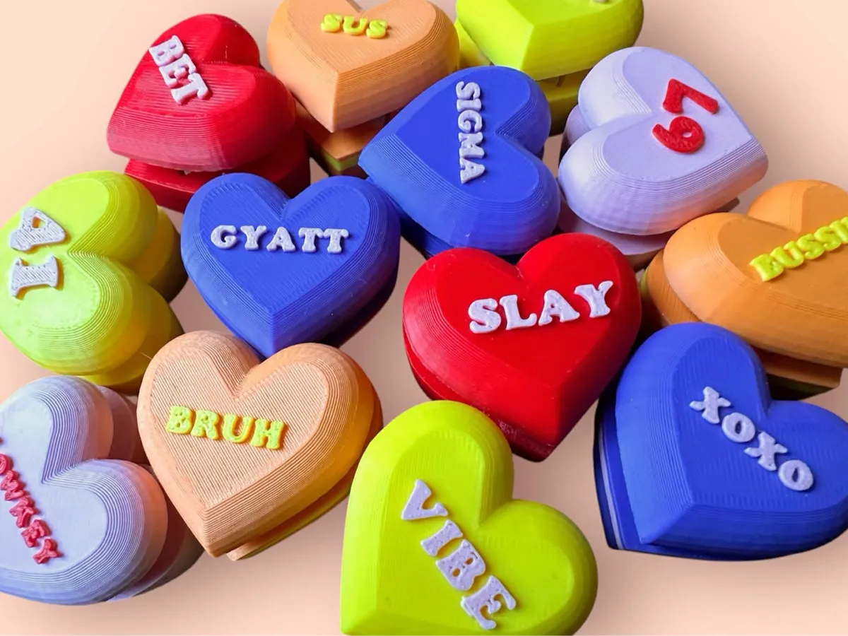 Valentine Heart Clicker Fidgets Teen Slang - Free 3D Print Model ...
