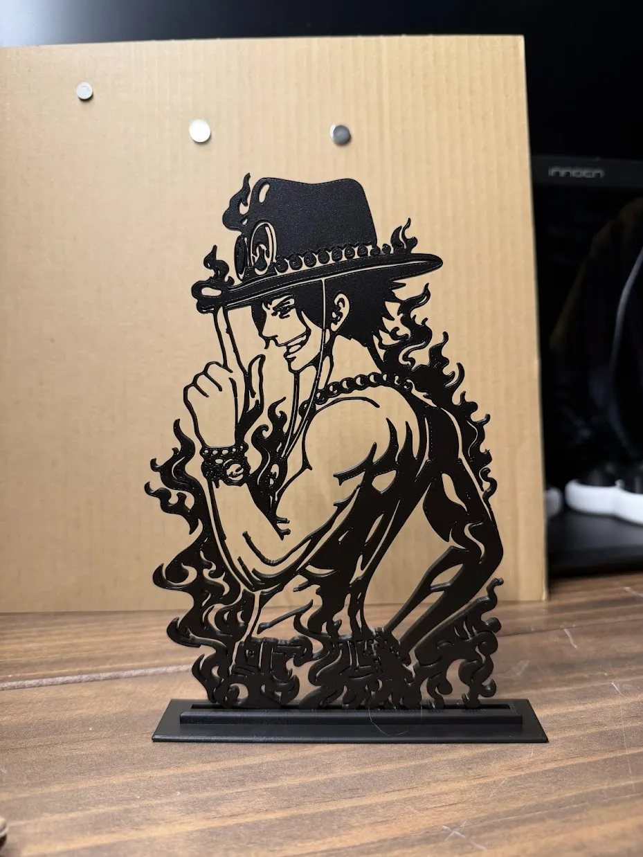 Fire-Fist Ace Silhouette Wall Art / Desk Display - Free 3D Print Model ...